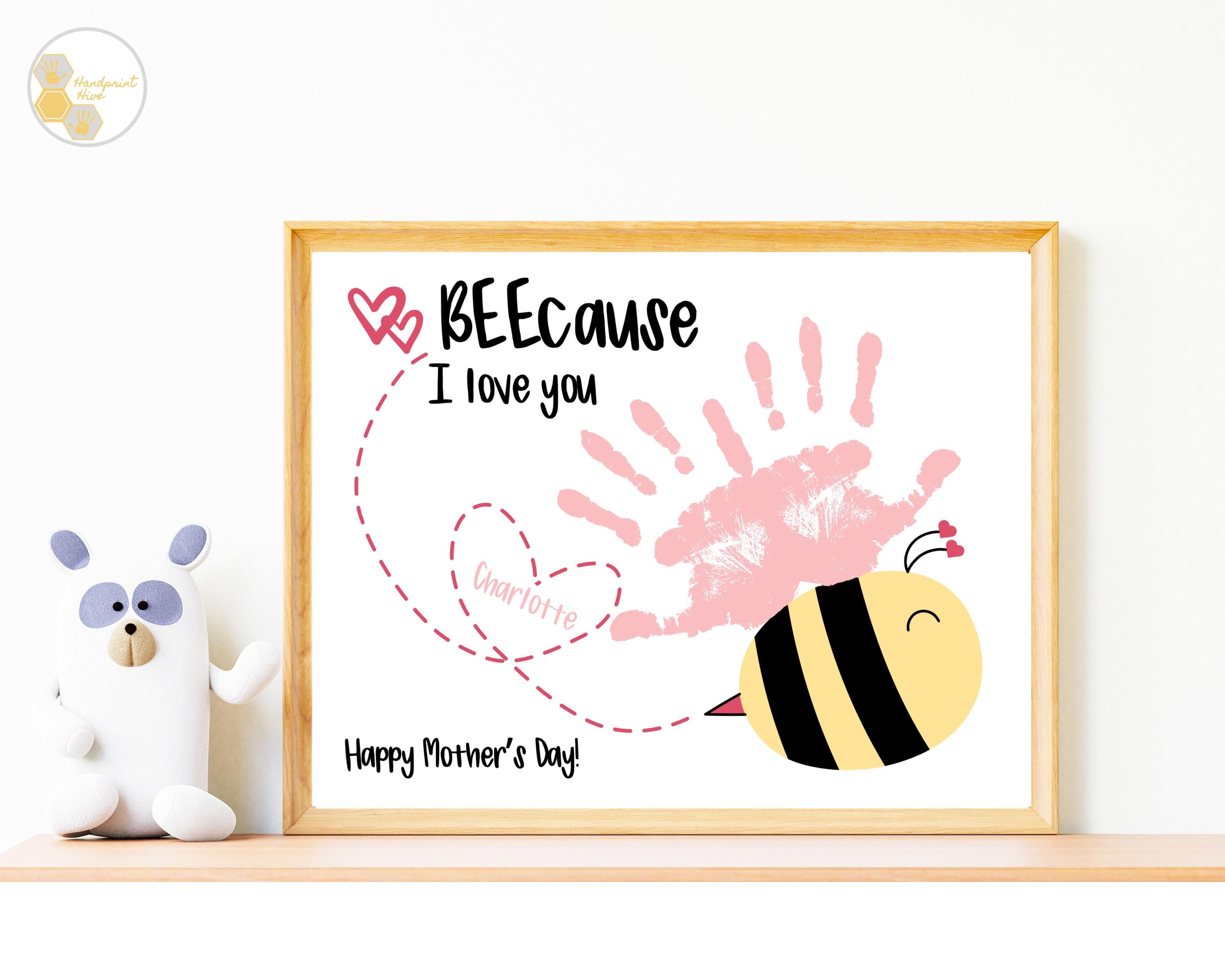 Bee Mother's Day Handprint Art Craft Printable, Handprint Mother's Day ...