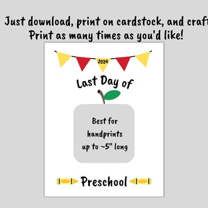 Last Day of Preschool Handprint Art Craft, 2024 Preschool Graduation ...