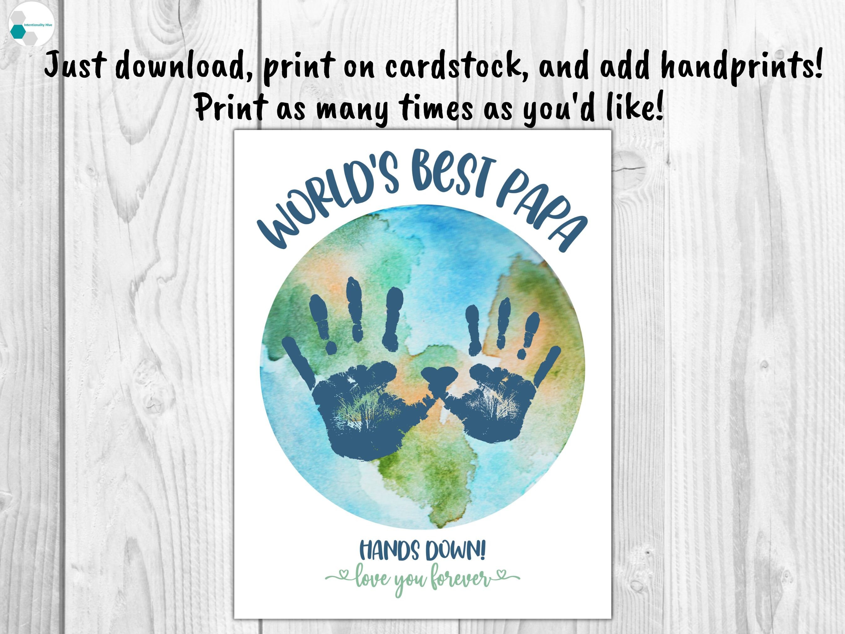 World's Best Papa Hands Down PRINTABLE Papa Handprint Art - Etsy Australia