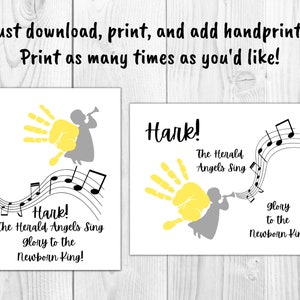 Angel Handprint Craft | Printable Christmas Craft Religious Gift | Hark ...