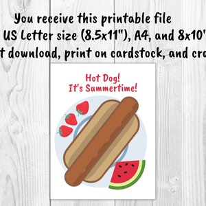 Summer Footprint Craft for Toddlers Hot Dog Printable - Etsy