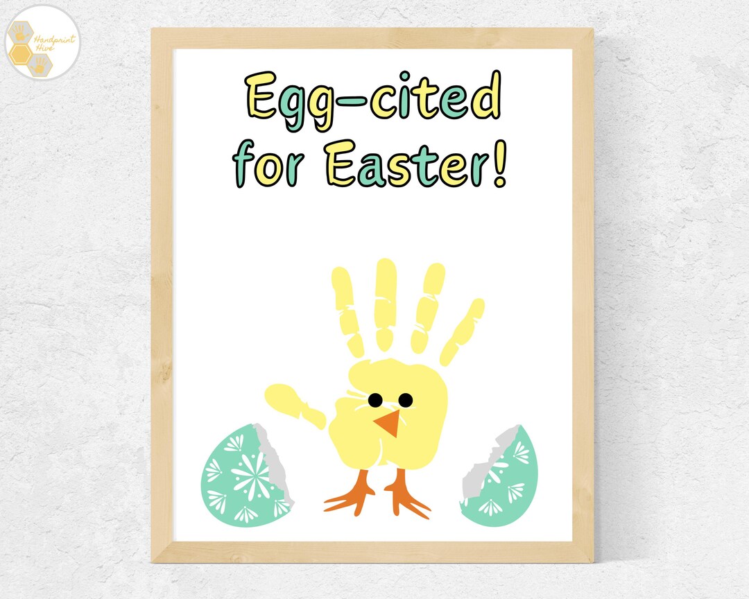Easter Chick Handprint Art Craft, Easter Handprint Craft Printable ...