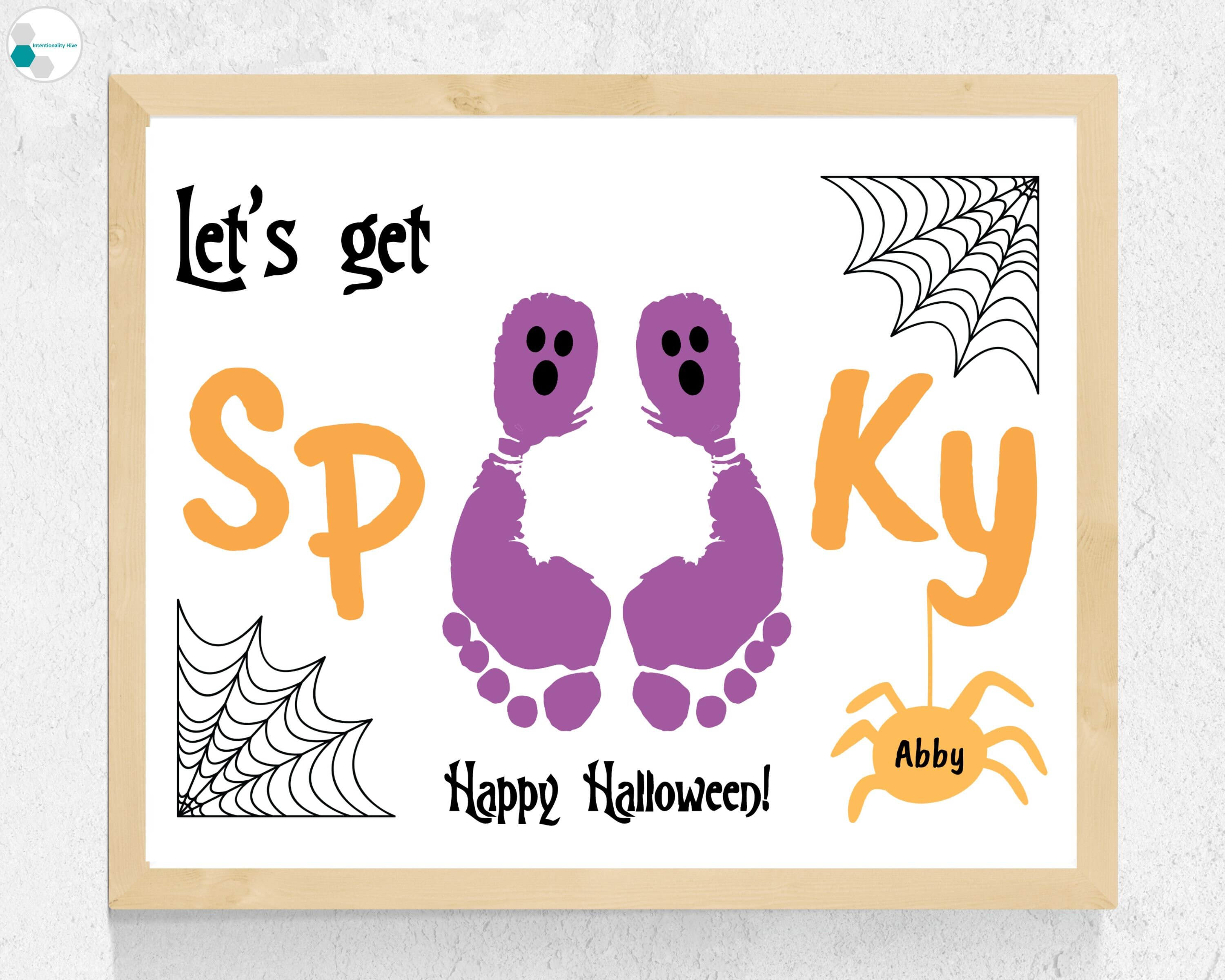 Spooky Halloween Footprint Art Craft Printable, Footprint Halloween ...