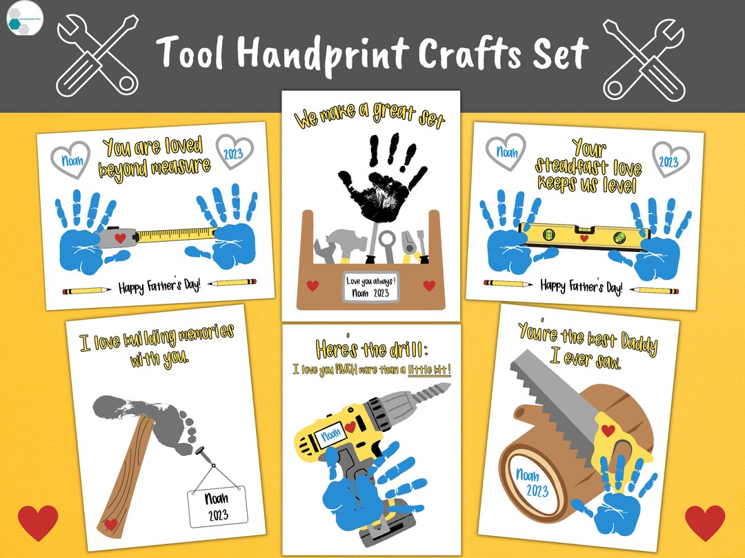 Tool Dad Handprint Footprint Art Craft Set Father's Day - Etsy