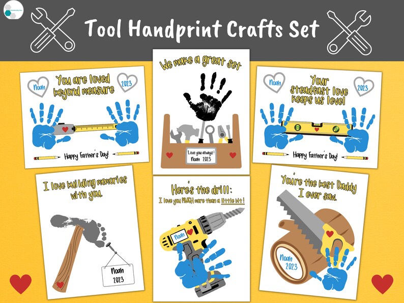 Tool Dad Handprint Footprint Art Craft Set Father's Day - Etsy