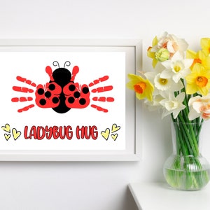 Ladybug Summer Handprint Craft Art, Printable Ladybug Preschool ...