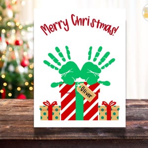Handprint Christmas Craft Printable, Christmas Handprint Card From ...
