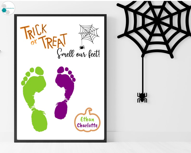 Smell My Feet Footprint Printable Craft for Toddler Baby Preschool ...