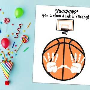 Basketball Birthday Handprint Card Printable, Dad Birthday Handprint ...