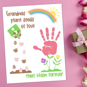 Grandma Handprint Art Mother's Day Fingerprint Craft, Handprint Grandma ...