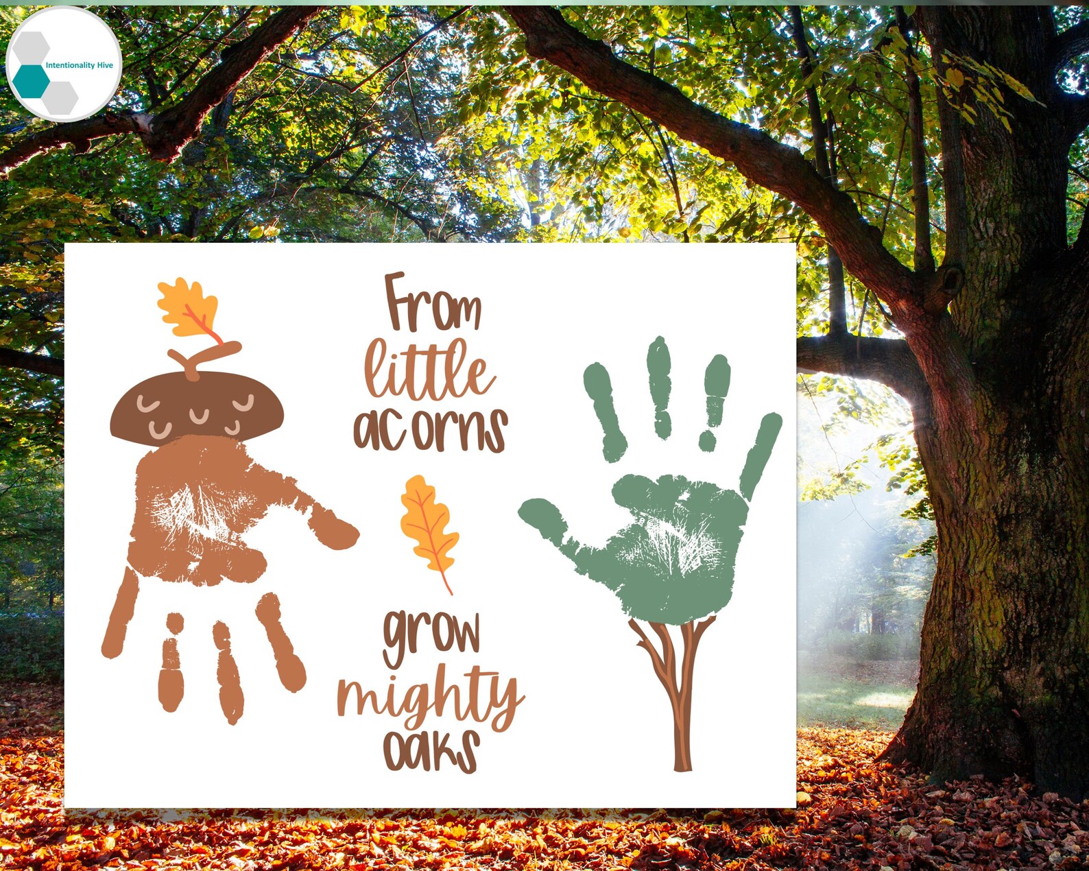 Acorn Handprint Art Craft, Fall Handprint Art, Fall Handprint Craft for ...