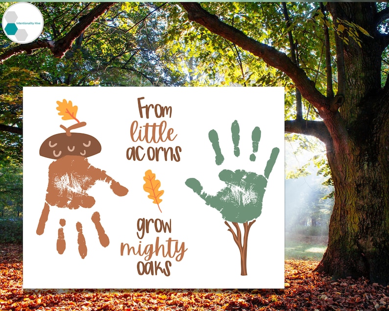 Acorn Handprint Art Craft, Fall Handprint Art, Fall Handprint Craft for ...