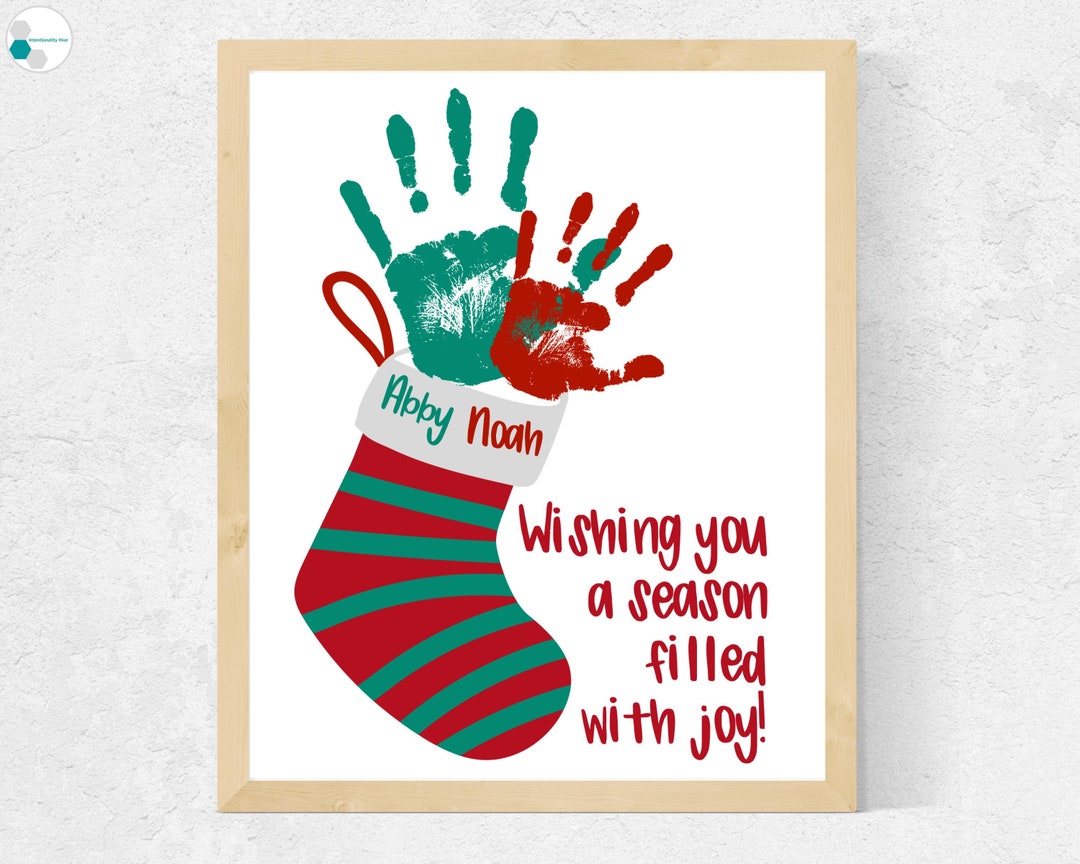 Handprint Christmas Card, Holiday Handprint Craft, Christmas Handprint ...