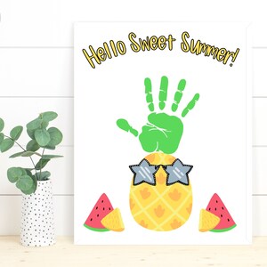 Hello Sweet Summer Handprint Art Craft, Hello Summer Handprint Craft ...