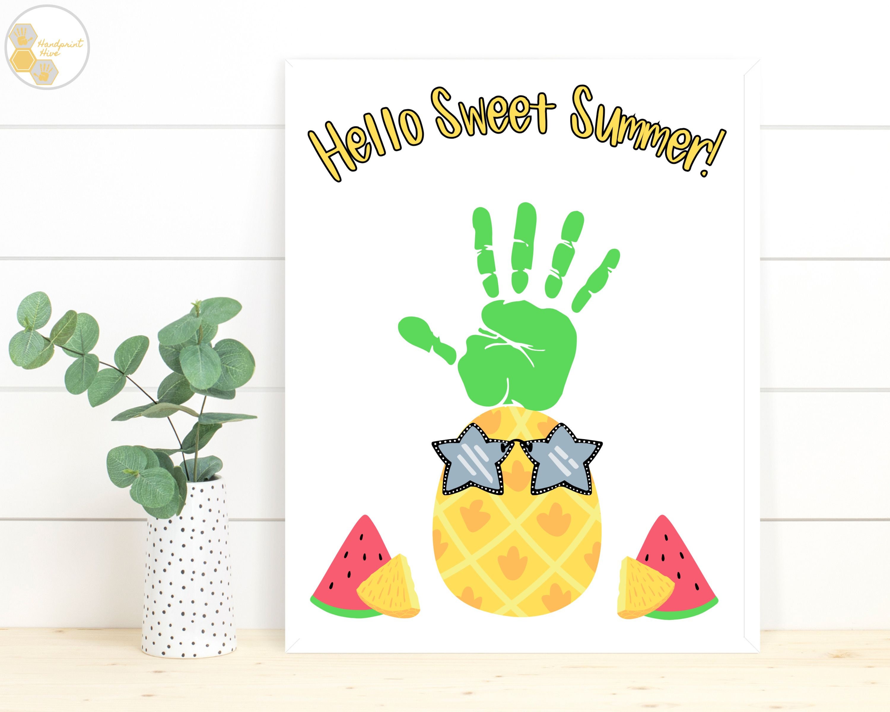 Hello Sweet Summer Handprint Art Craft, Hello Summer Handprint Craft ...