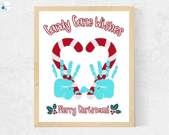 Candy Cane Fingerprint Craft