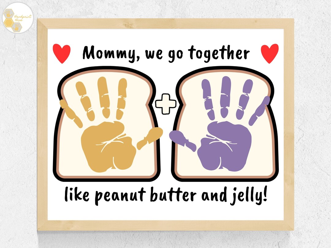 Mom Handprint Art, PBJ Mother's Day Handprint Craft Printable, Mommy ...