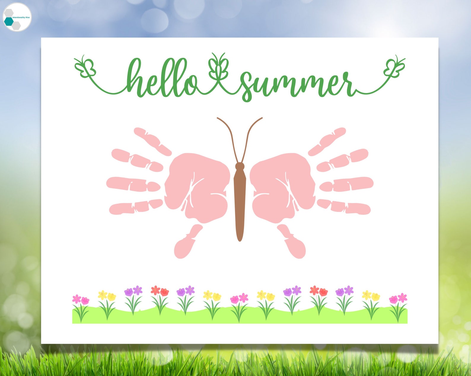 Butterfly Handprint Art Printable Butterfly Craft Preschool / Daycare ...