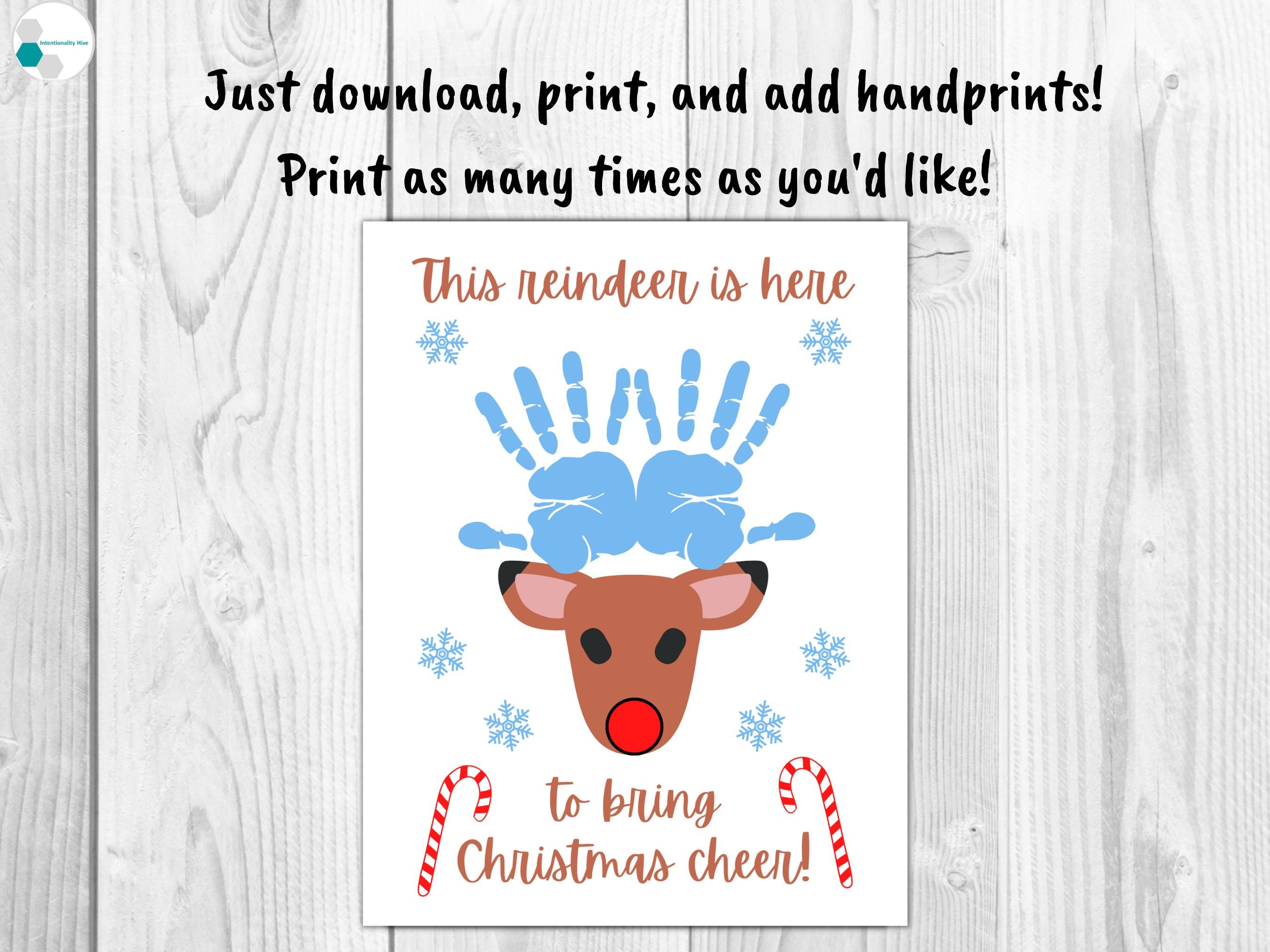 Reindeer Handprint Printable Craft | Christmas Craft for Infant ...