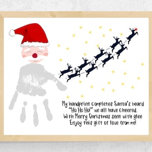 Santa Handprint Art Poem, Santa Beard Handprint Craft for Toddler Baby ...