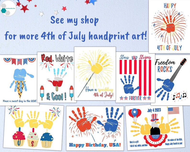 USA Fourth of July Handprint Art 4th of July Craft for - Etsy