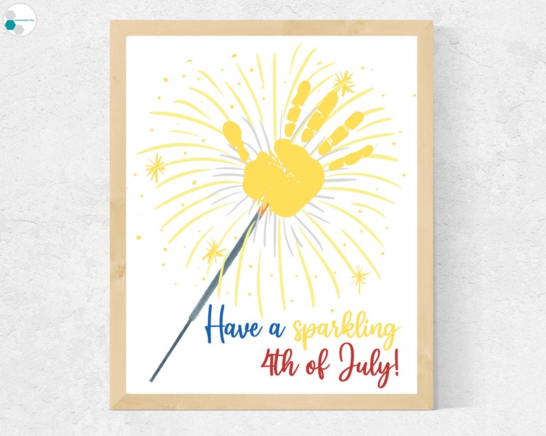 4th of July Handprint Art Craft Sparkler July 4th Handprint - Etsy