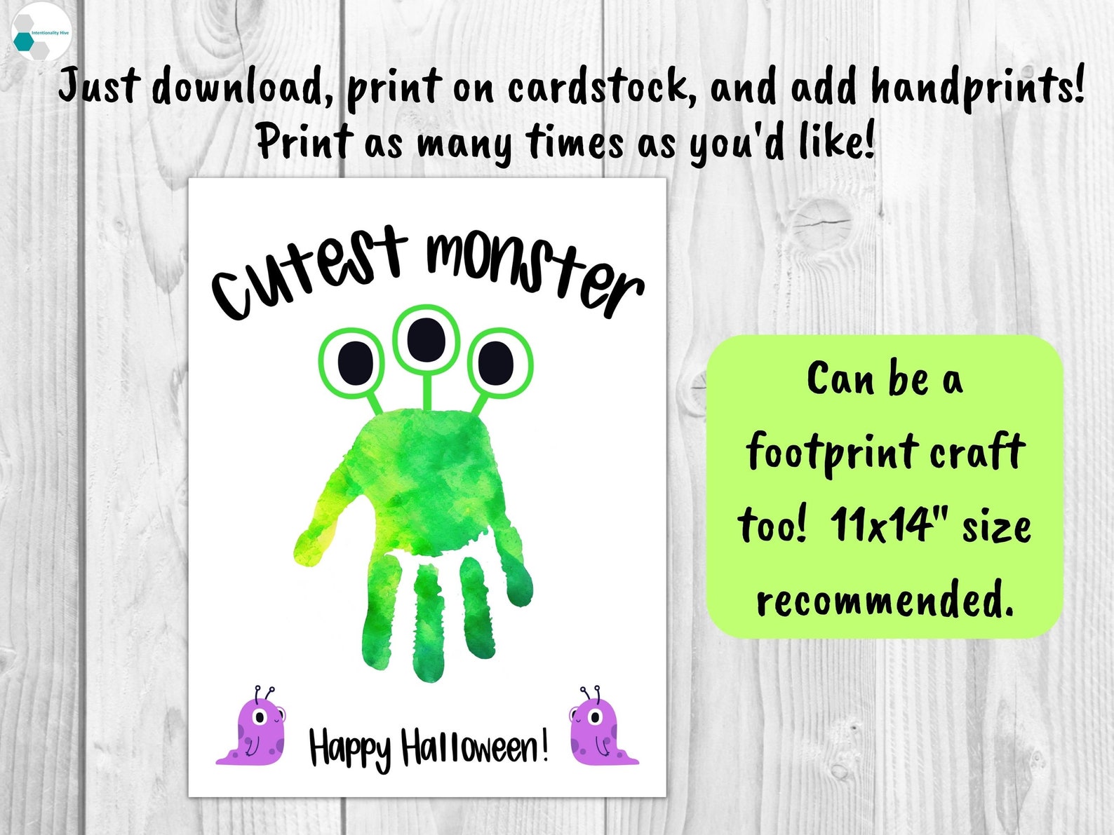 Monster Halloween Handprint Art Craft Happy Halloween - Etsy