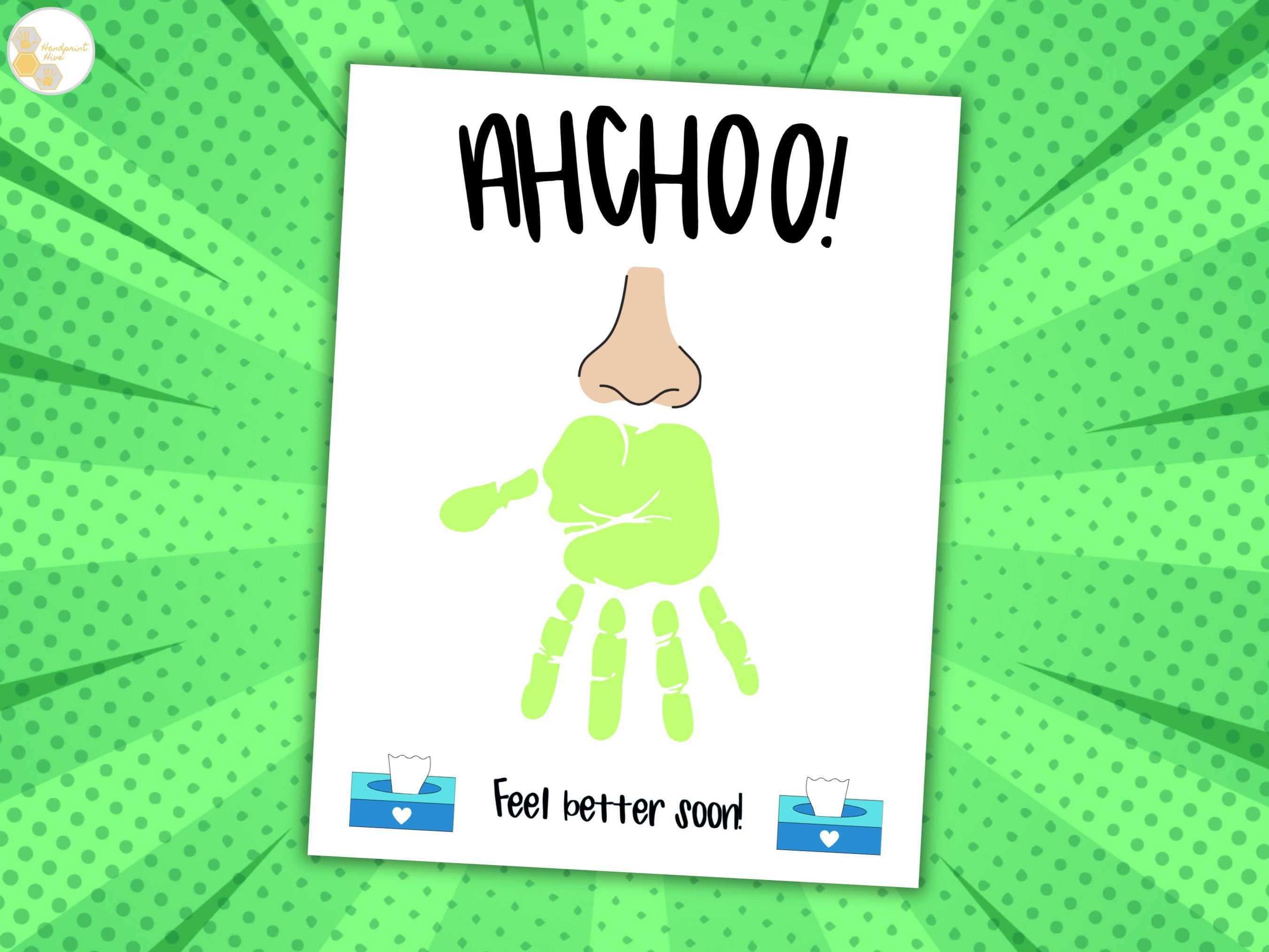 Funny Get Well Soon Handprint Card From Toddler Baby Kids, Feel Better ...