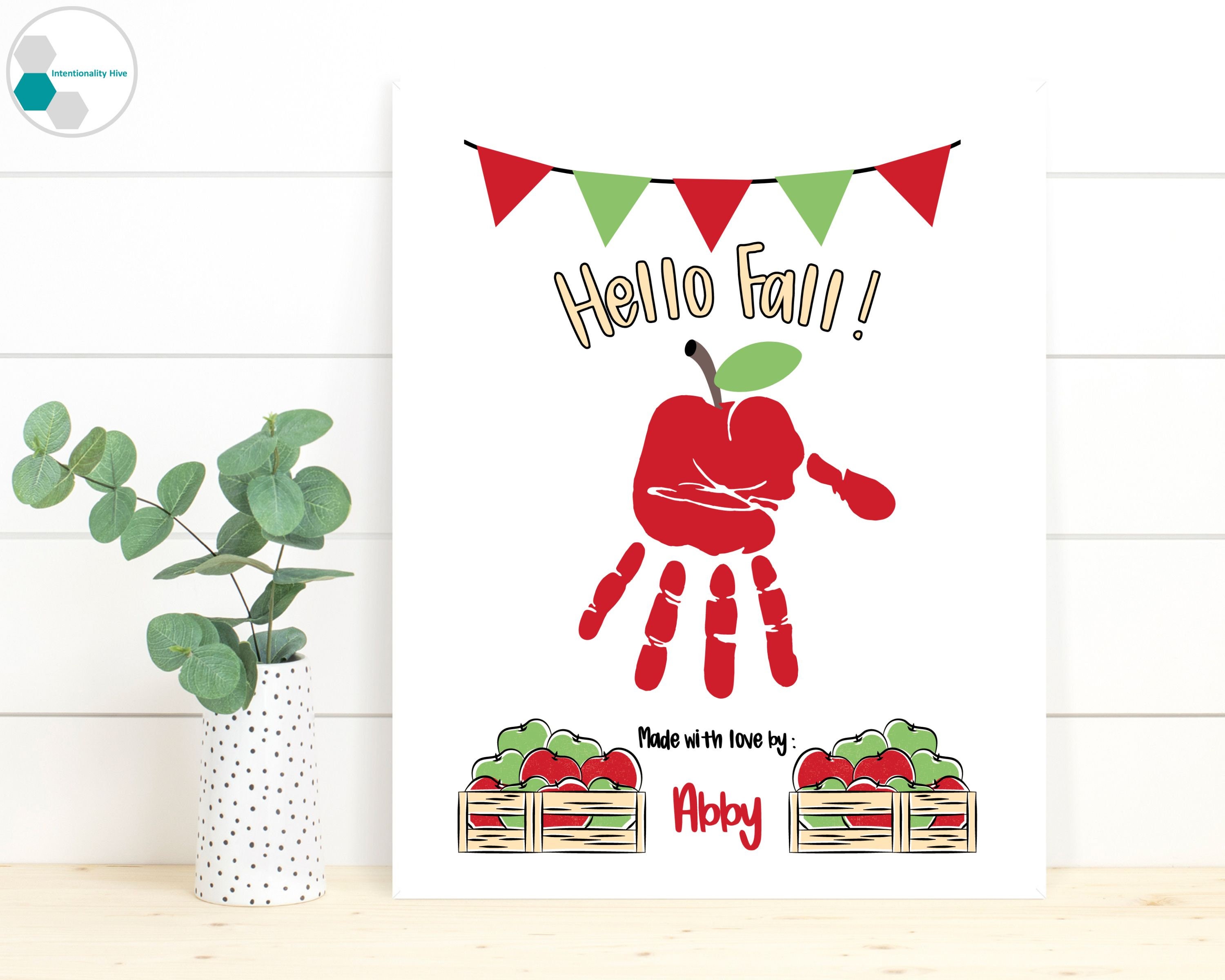 Fall Handprint Art Craft Fall Apple Handprint Craft for - Etsy