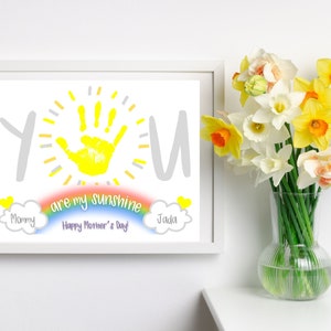Sunshine Mother's Day Handprint Craft Art for Mom Grandma From Toddler ...
