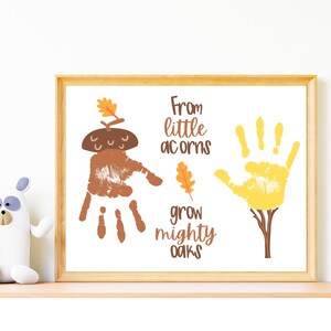 Acorn Handprint Art Craft, Fall Handprint Art, Fall Handprint Craft for ...