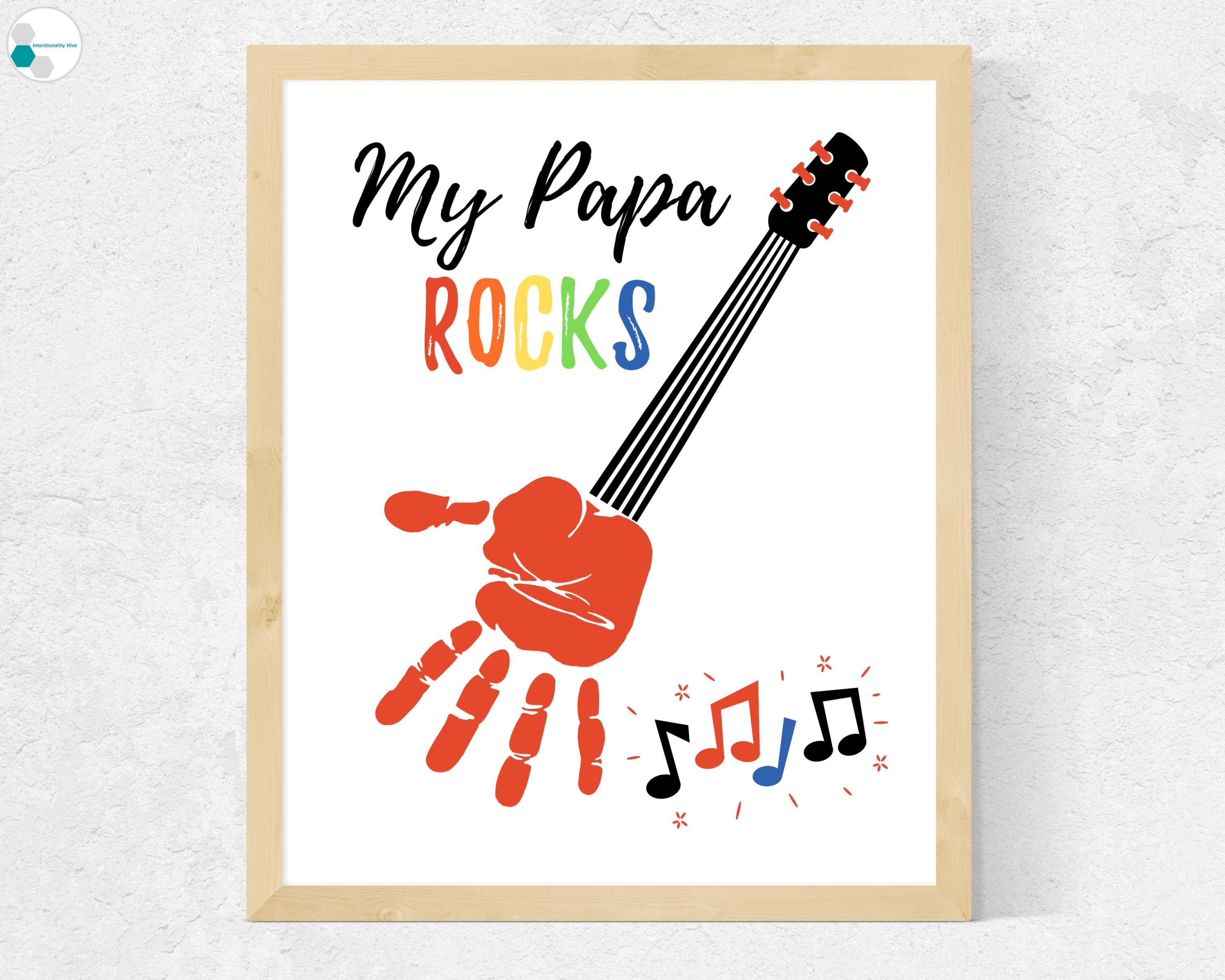 My Papa Rocks Handprint Art Gift for Papa Fathers Day Papa - Etsy