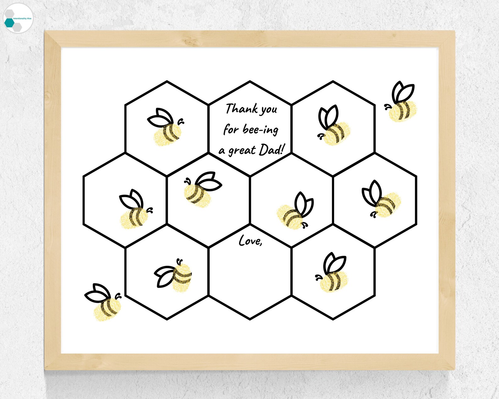 Bee Father's Day Fingerprints Craft for Dad Printable - Etsy