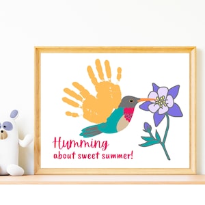 Summer Handprint Art, Hummingbird Summer Craft for Preschoolers ...
