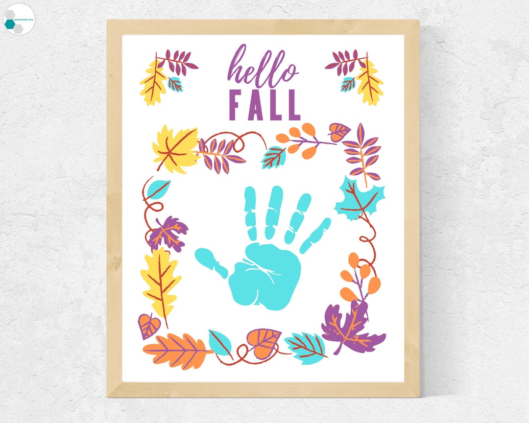 Hello Fall Handprint Craft for Baby / Toddlers / Kids | Printable Fall ...