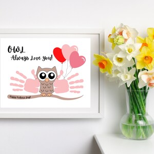 Mother's Day Handprint Craft for Mom, Grandma, Aunt | Owl Printable ...