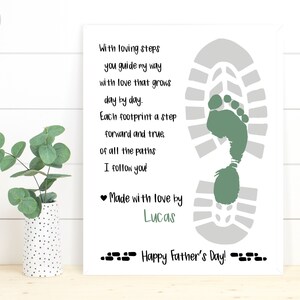 Father's Day Footprint Art Poem, Footprint Father's Day Poem, Fathers ...