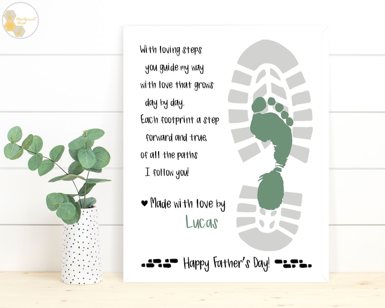 Father's Day Footprint Art Poem, Footprint Father's Day Poem, Fathers ...