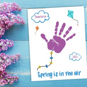 Kite Spring Handprint Art Craft, Spring is in the Air Handprint, Spring ...