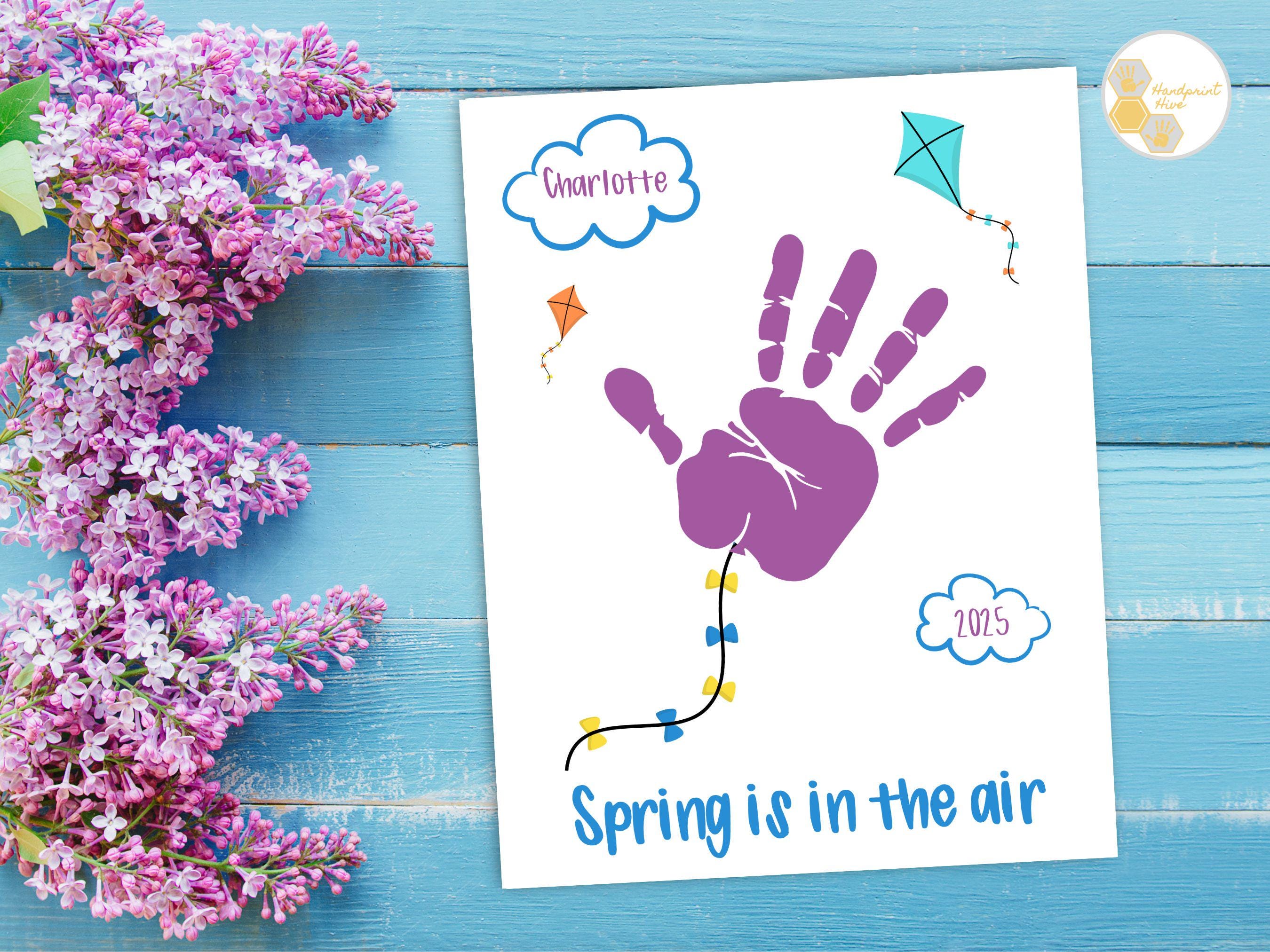 Kite Spring Handprint Art Craft, Spring is in the Air Handprint, Spring ...