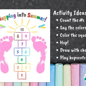 Summer Footprint Craft Printable, Summer Craft for Toddlers Kids ...