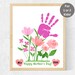 Mother's Day Handprint Craft Flowers, Grandma Handprint Mom, Flowers ...