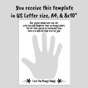 Daddy Handprint Poem High Five, Dad Handprint Craft Daddy Hands Poem ...