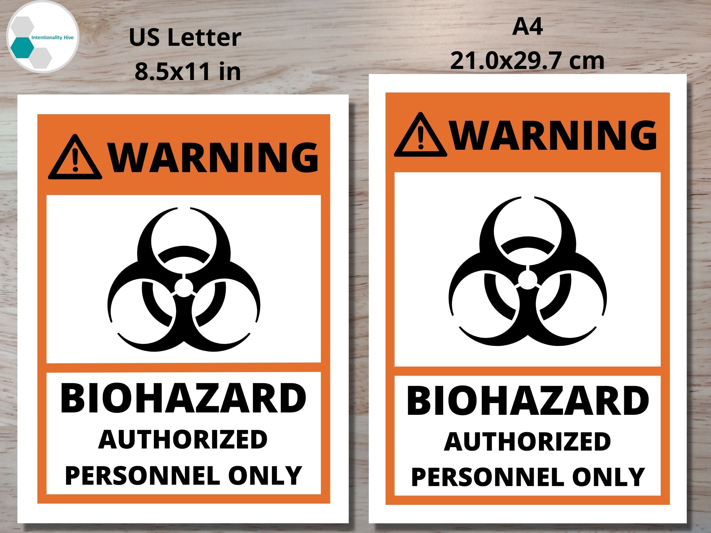 Linen Printable Sign Biohazard Labels