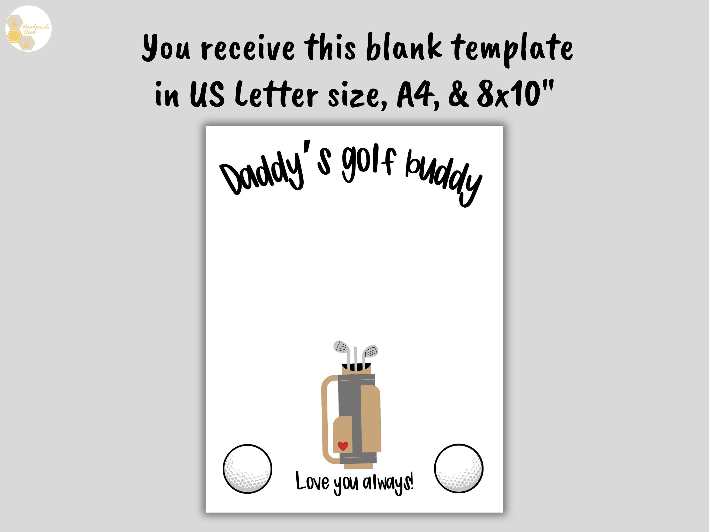 Daddy's Golf Buddy Handprint Gift, Baby Golf Gift for Dad Father's Day ...