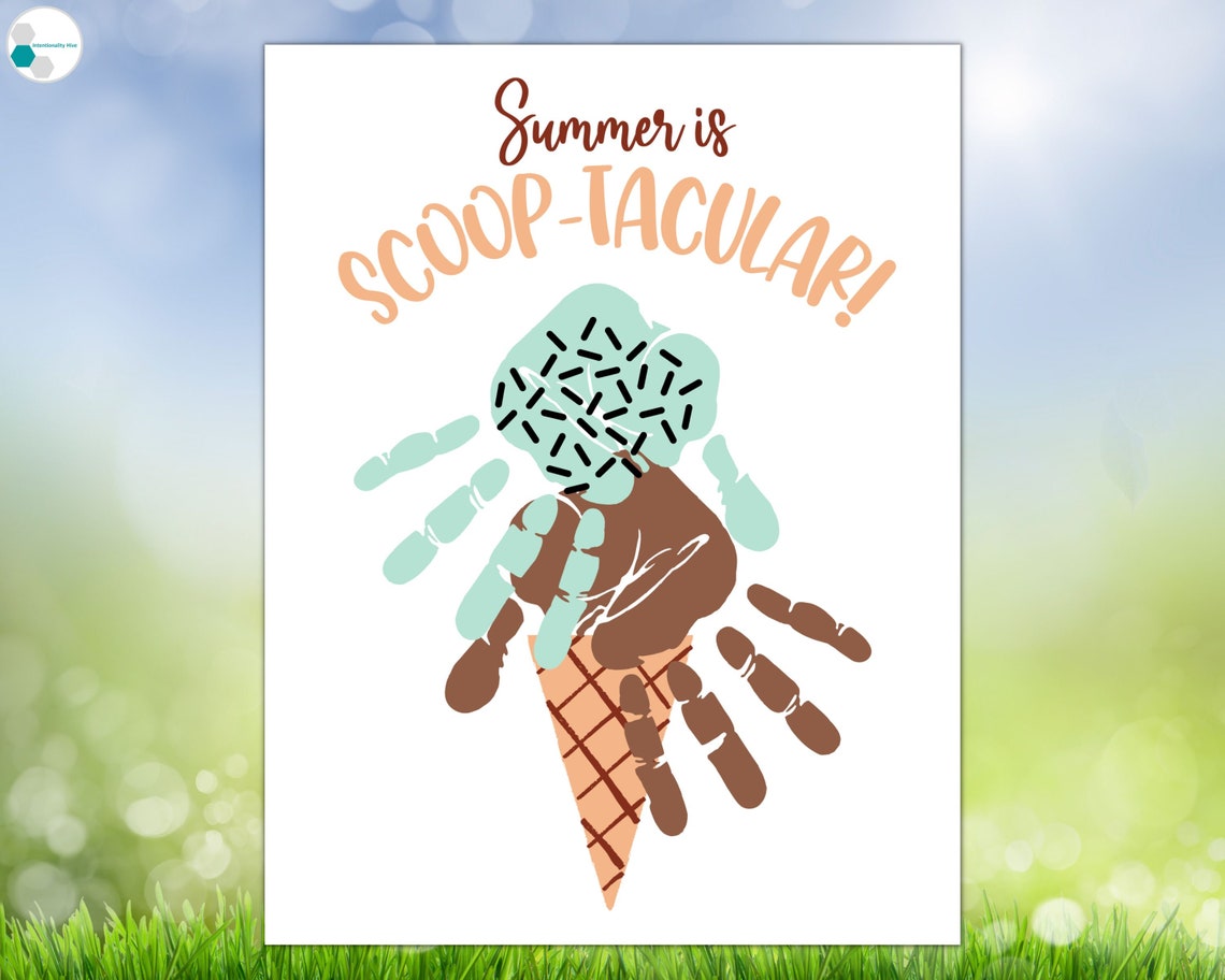 Summer Handprint Art Ice Cream Craft, Summer Craft for Toddlers ...