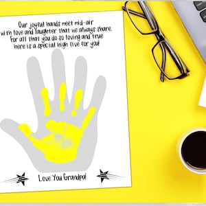 Grandpa Handprint Art Poem High Five, Handprint Craft Grandpa Gift From ...