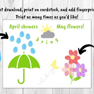 Spring Fingerprint Craft for Toddlers, Kids, Preschoolers, Kindergarten ...
