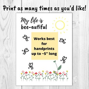 Summer Craft for Toddler / Baby | Flower Handprint and Bee Fingerprint ...