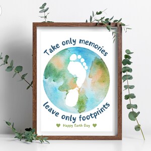 Earth Day Footprint Art Craft, Happy Earth Day Craft for Preschool Prek ...